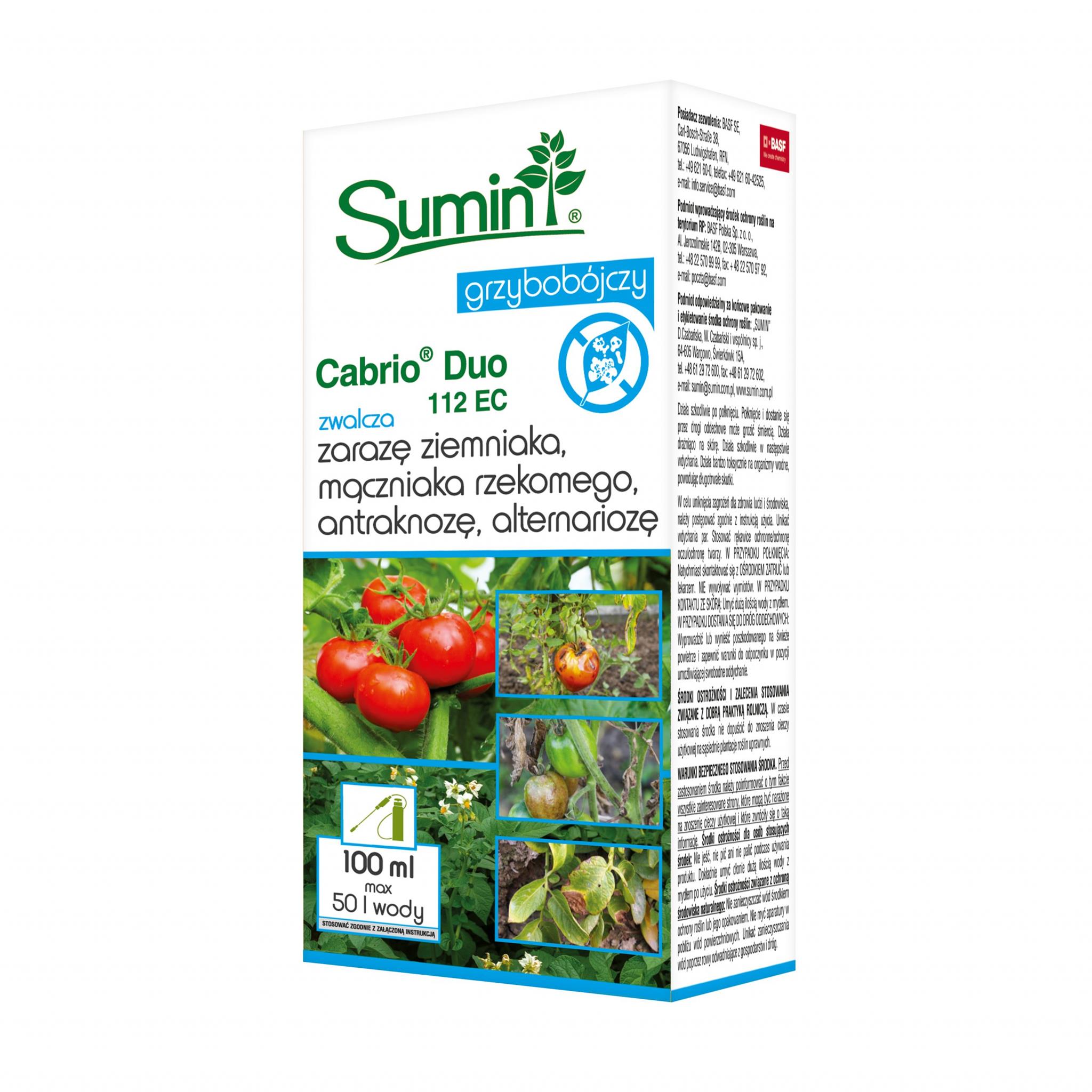 Sumin Cabrio Duo 112 EC 250ml Zaraza ziemniaka, Mączniak rzekomy ...